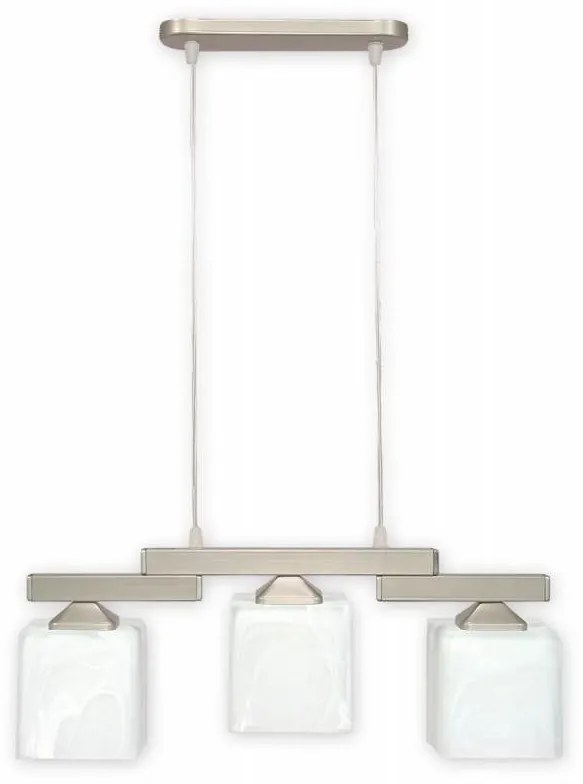 Moderní závěsné osvětlení na lanku KORONO SAT, 3xE27, 60W, šedé, čtvercové Loreo KORONO SAT