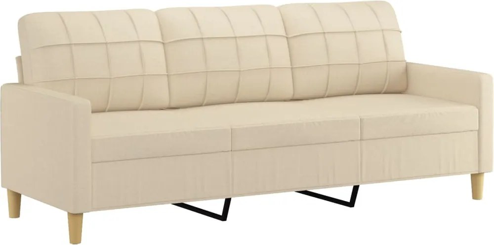 3místná pohovka s podnožkou krémová 180 cm textil 3201003