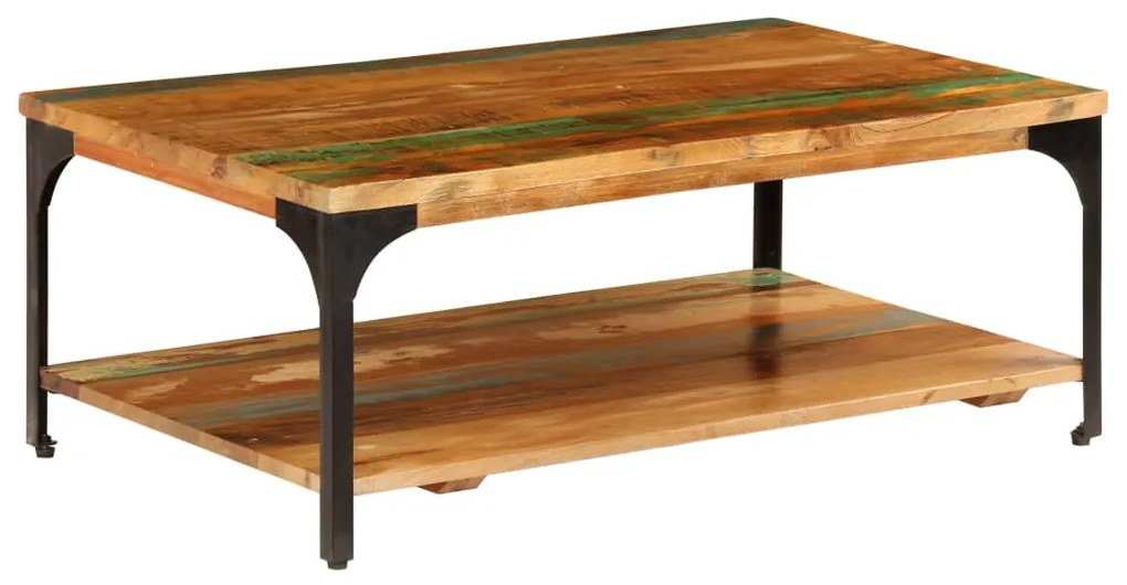 Konferenční stolek s policí 100 x 60 x 35 cm recyklovaný masiv 247324