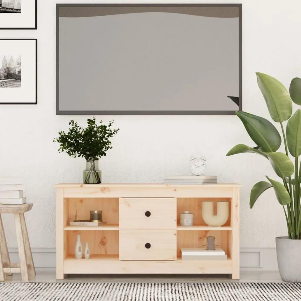 vidaXL TV skříňka 103 x 36,5 x 52 cm masivní borové dřevo [814570] Barva: Bílá