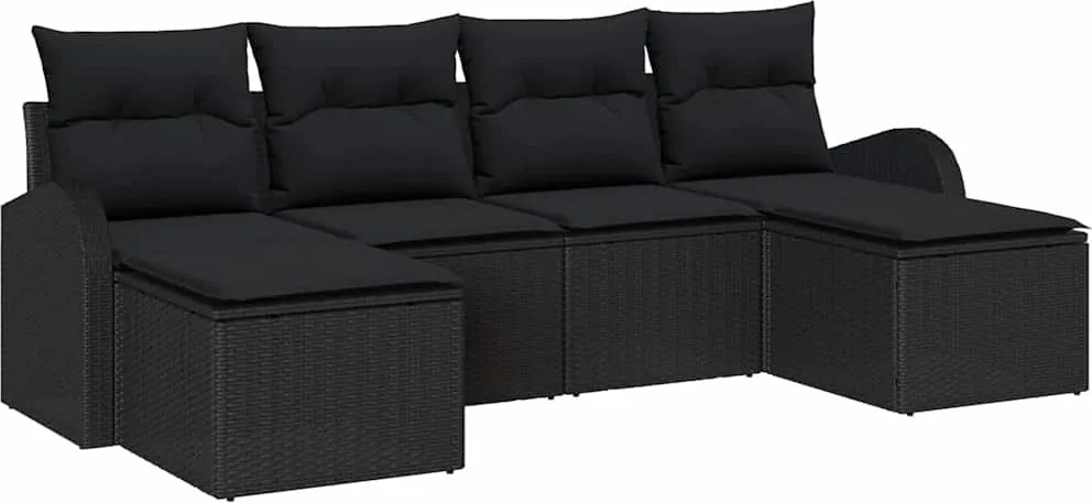 Set pohovek 6 ks Černá polyratan 3354822