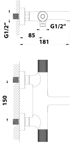Sapho - Termostatická vanová baterie SOLARIS lesklý chrom
