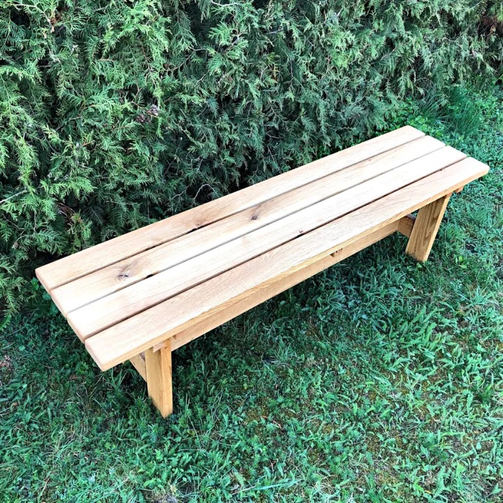 KULHÁNEK Zahradní lavice bez opěradla - klasická Délka: 150 cm, Odstín nátěru: individuální