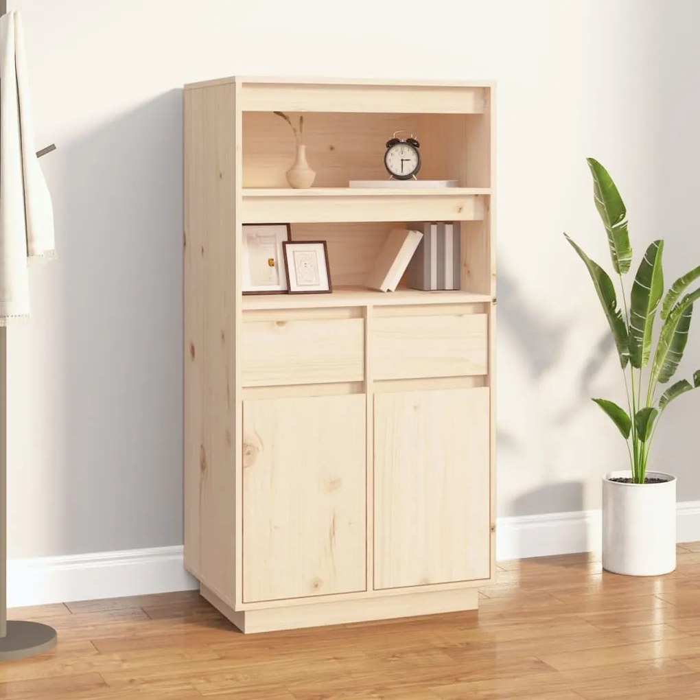 vidaXL Skříň highboard 60 x 40 x 116,5 cm masivní borové dřevo [814535] Barva: Bílá