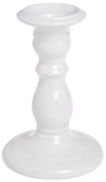 svícen keramika bílá H 14,5 cm