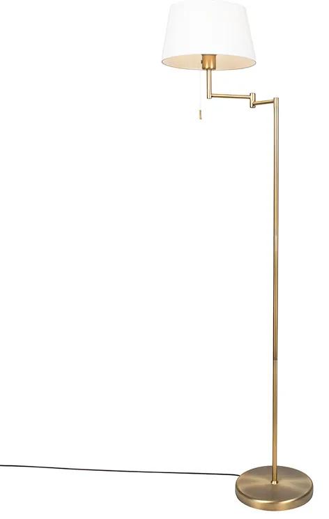Chytrá klasická stojací lampa bronzová s bílou vč. WiFi A60 - Ladas Fix |  BIANO