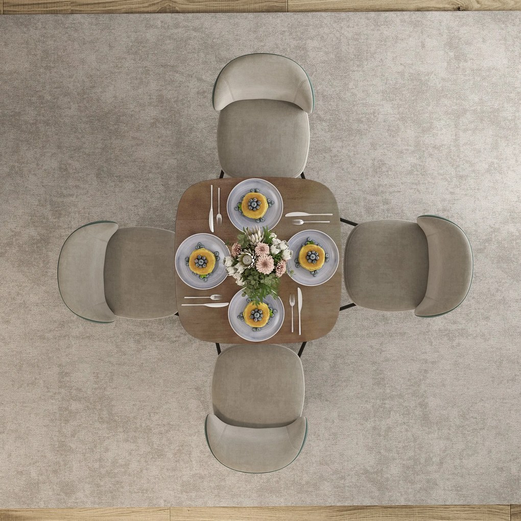 HOMCOM Jídelní stůl pro 4 osoby moderní design kuchyňský stůl s dřevěným povrchem, 70 x 70 cm, hnědý