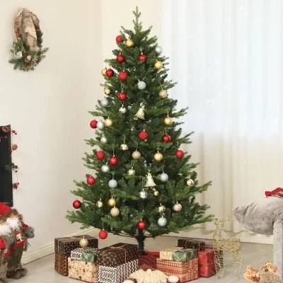 HOMCOM vánoční strom, umělý smrk, realistický, široký a bohatý, 180 x Φ105 cm, zelený