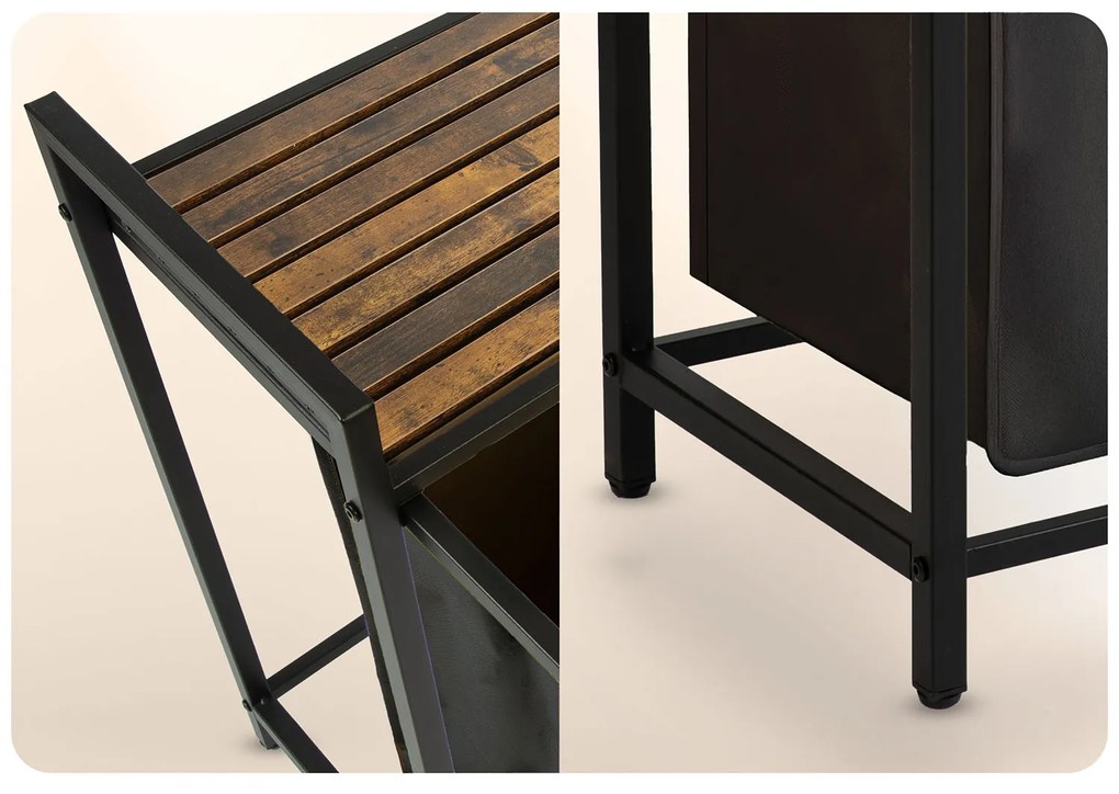 Dvoukomorový prádlený koš na rámu 80 l Massido s moderním designem