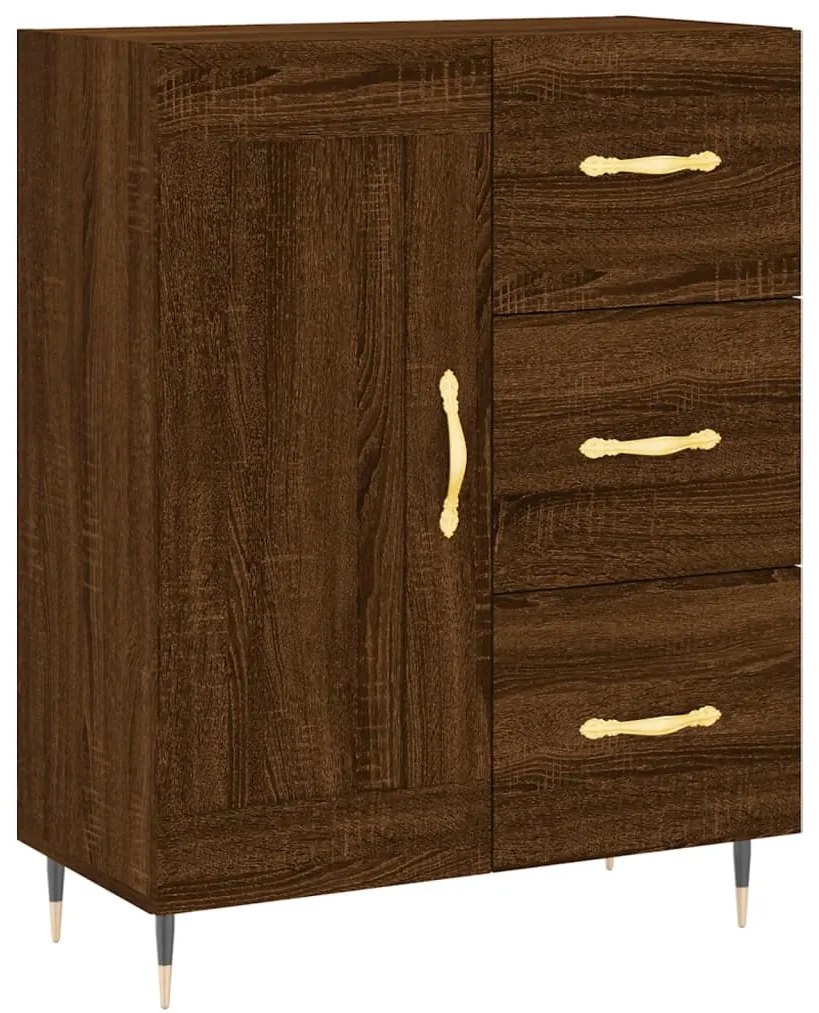 Skříň highboard hnědý dub 69,5 x 34 x 180 cm kompozitní dřevo,  3196002