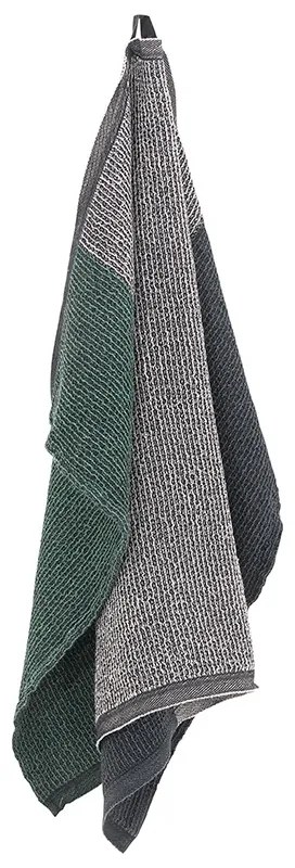 Ručník Terva, černo-šedo-zelený aspen, Rozměry  65x130 cm