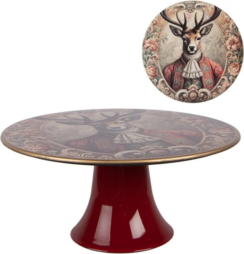 Servírovací podnos na noze s jelenem Collection Aristocrat - Ø 22*10 cm