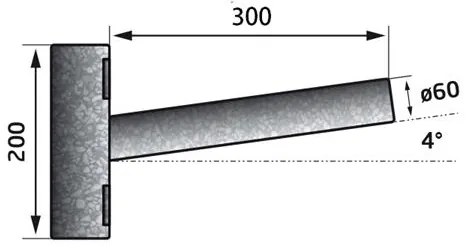 Výložník veřejného osvětlení - rovný 300