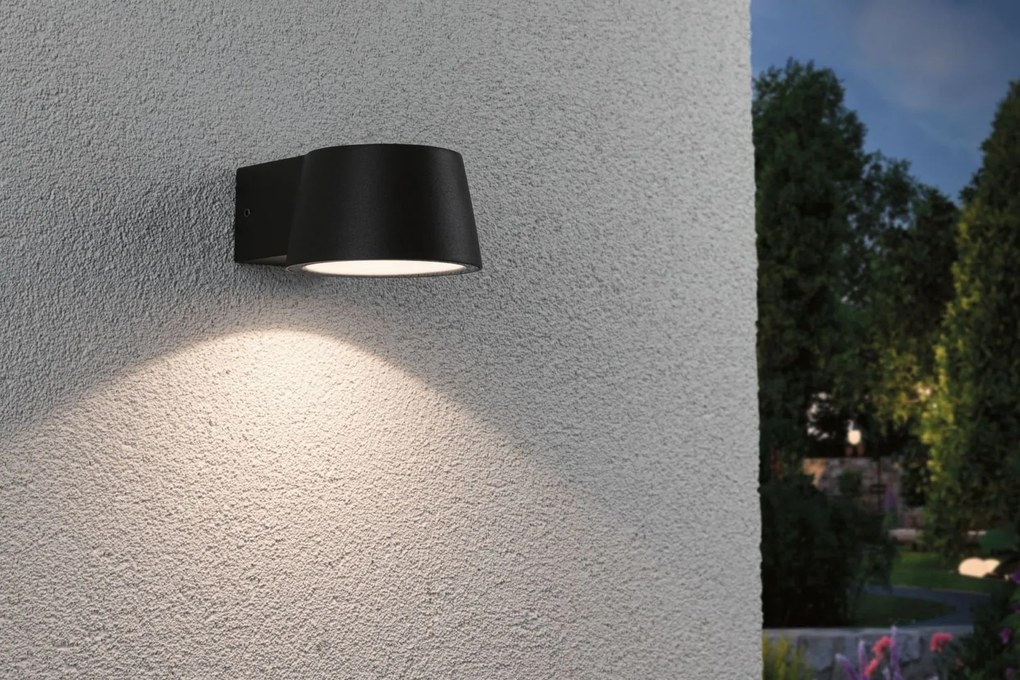 P 94452 Venkovní nástěnné svítidlo Capea černá IP44 6W 230V teplá bílá - PAULMANN