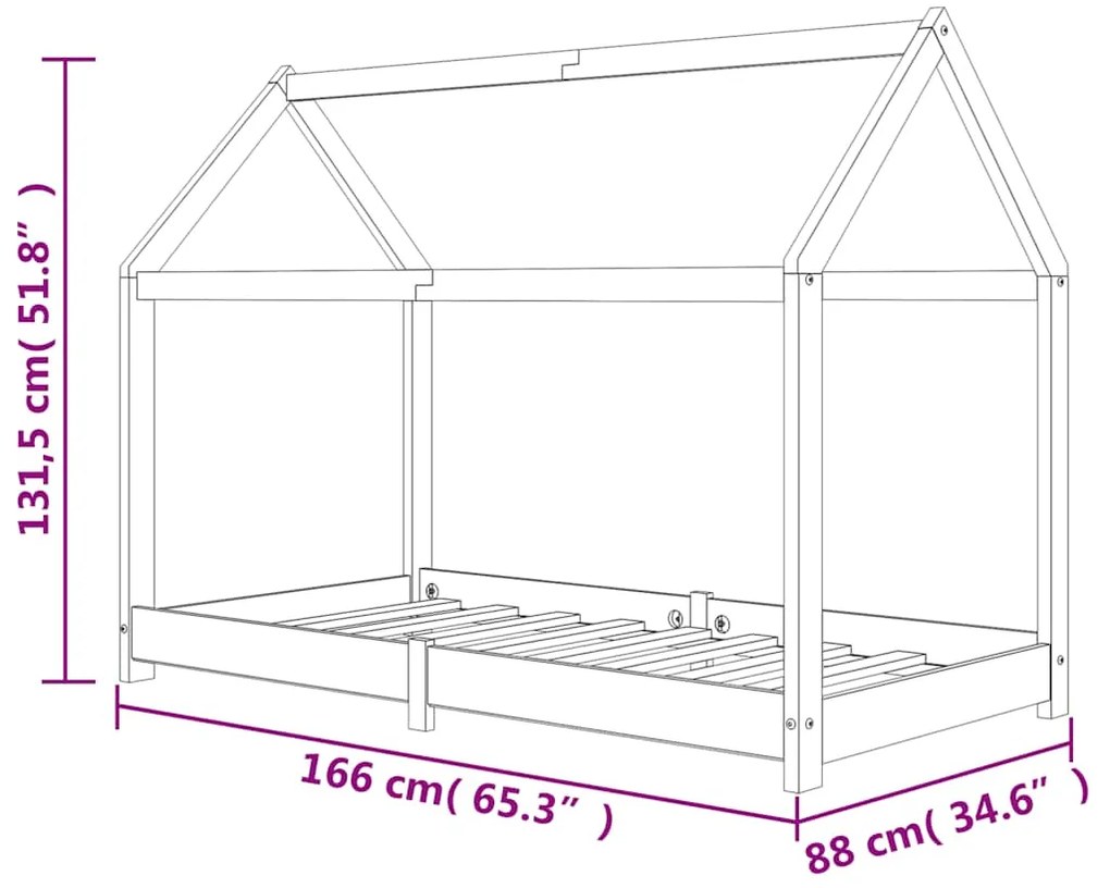 vidaXL Marketos Rám dětské postele šedý masivní borovice 80 x 160 cm