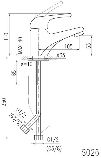RAV Slezák SA026.0 - Umyvadlová baterie SAZAVA 11,5 cm lesklý chrom