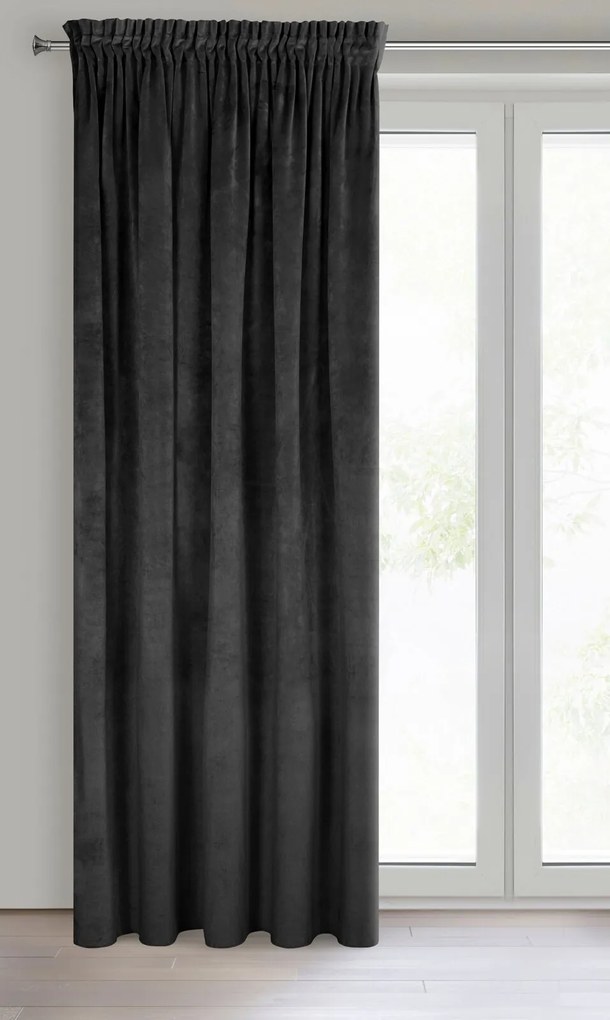 ZATEMŇOVACÍ ZÁVĚS NA PÁSCE VILLA 140X270 CM ČERNÁ