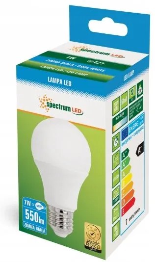 Toolight - LED studená žárovka E-27 230V 7W 500lm 13899, OSW-01005