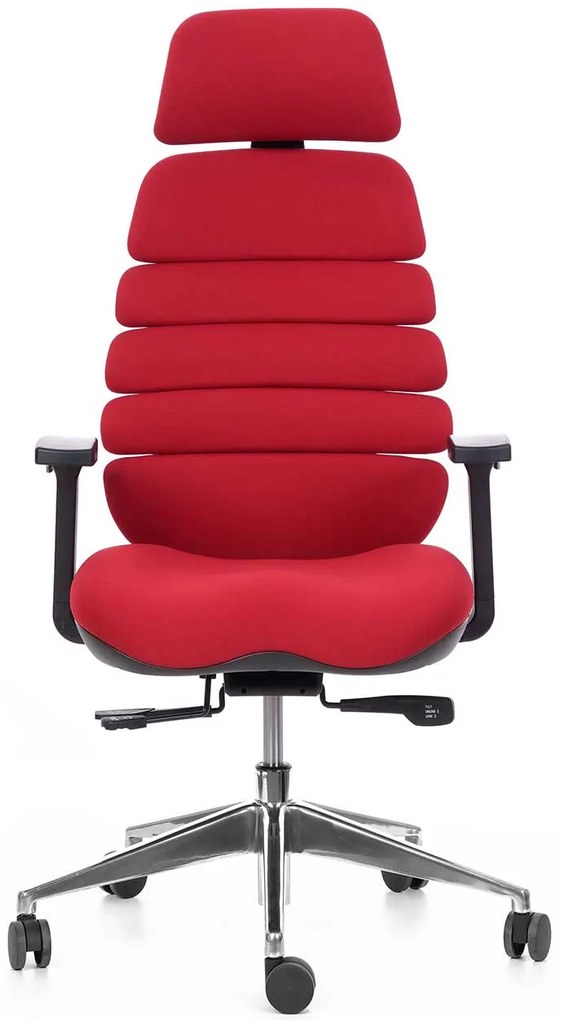 MERCURY Ergonomická kancelářská židle WORKEASE - červená látka