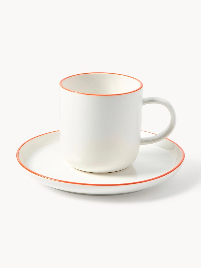Sada porcelánových hrnků s podšálky na kávu Facile, 2 díly