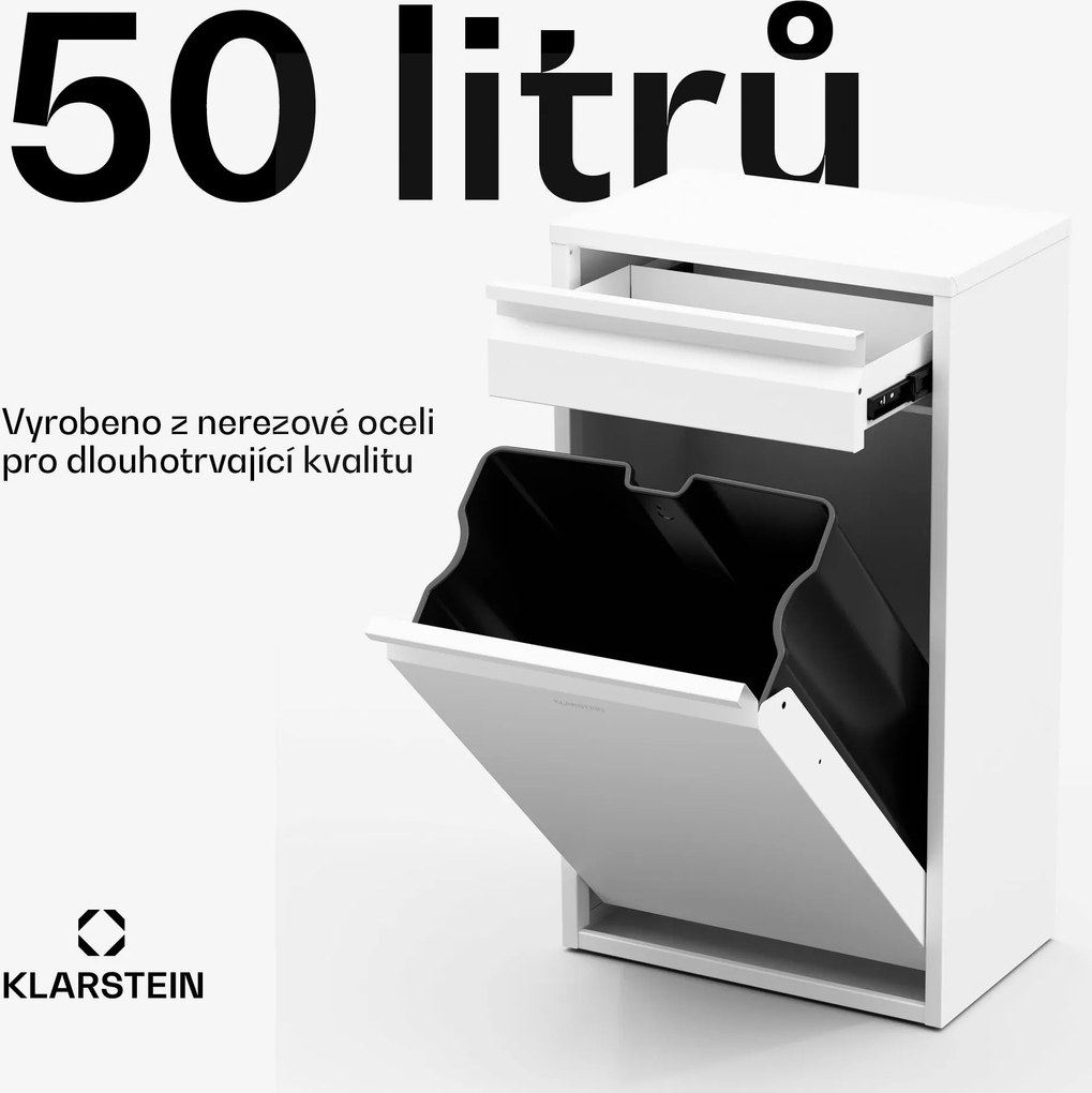 Klarstein Ordnungshüter koš na kuchyňský odpad 50 l se zásuvkou