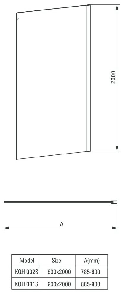 Aplomo Hyacint pevný boční díl ke sprchovým dveřím Hyacint Rozměr sprch.dveří: 90cm