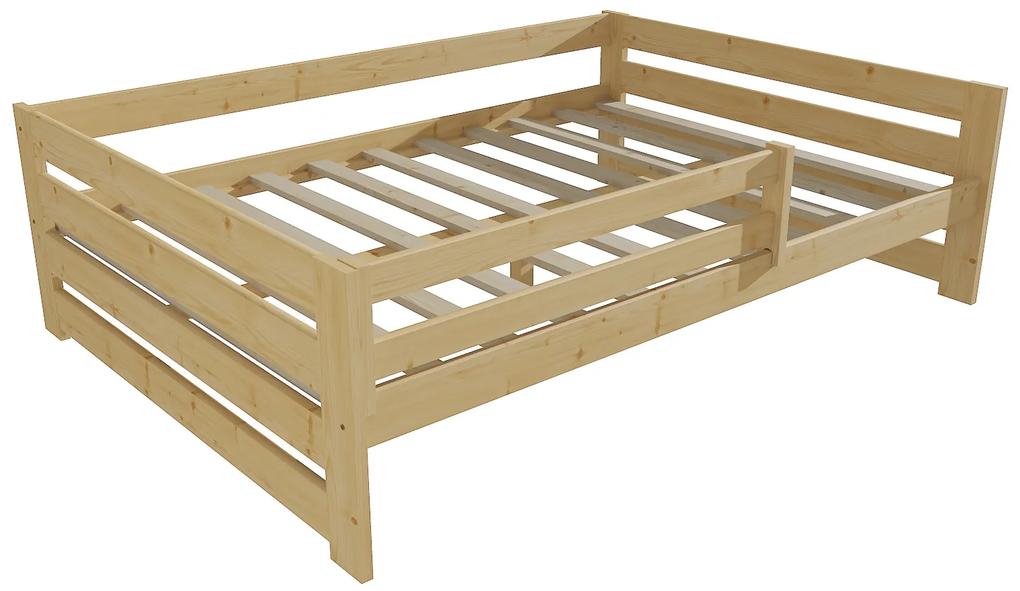 Vomaks Dětská postel DP 025 XL se zábranou Rozměr: 140 x 200 cm, Barva: surové dřevo