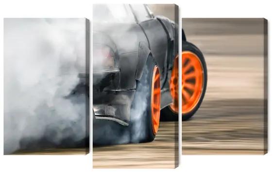 Vícedílný obraz Unášené Auto V Oblaku Kouře Nedostatek Nedostatek Plátno Canvas 180x120