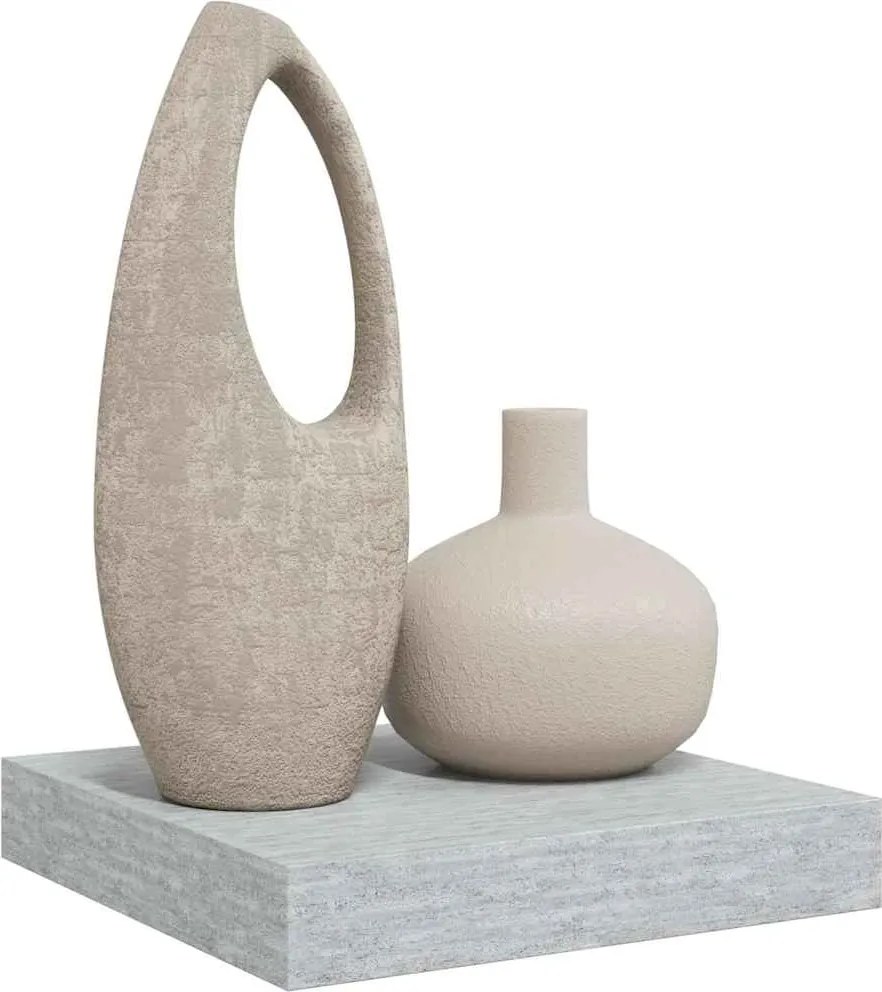 Plovoucí nástěnná police betonově šedá 23 x 23,5 x 3,8 cm MDF 326588