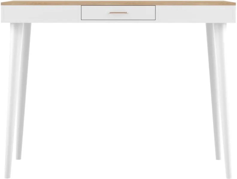 Bílý barový stolek s deskou v dekoru dubu TemaHome Horizon
