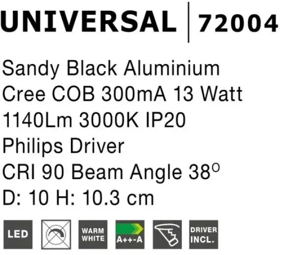 Bodové svítidlo Universal Big černá