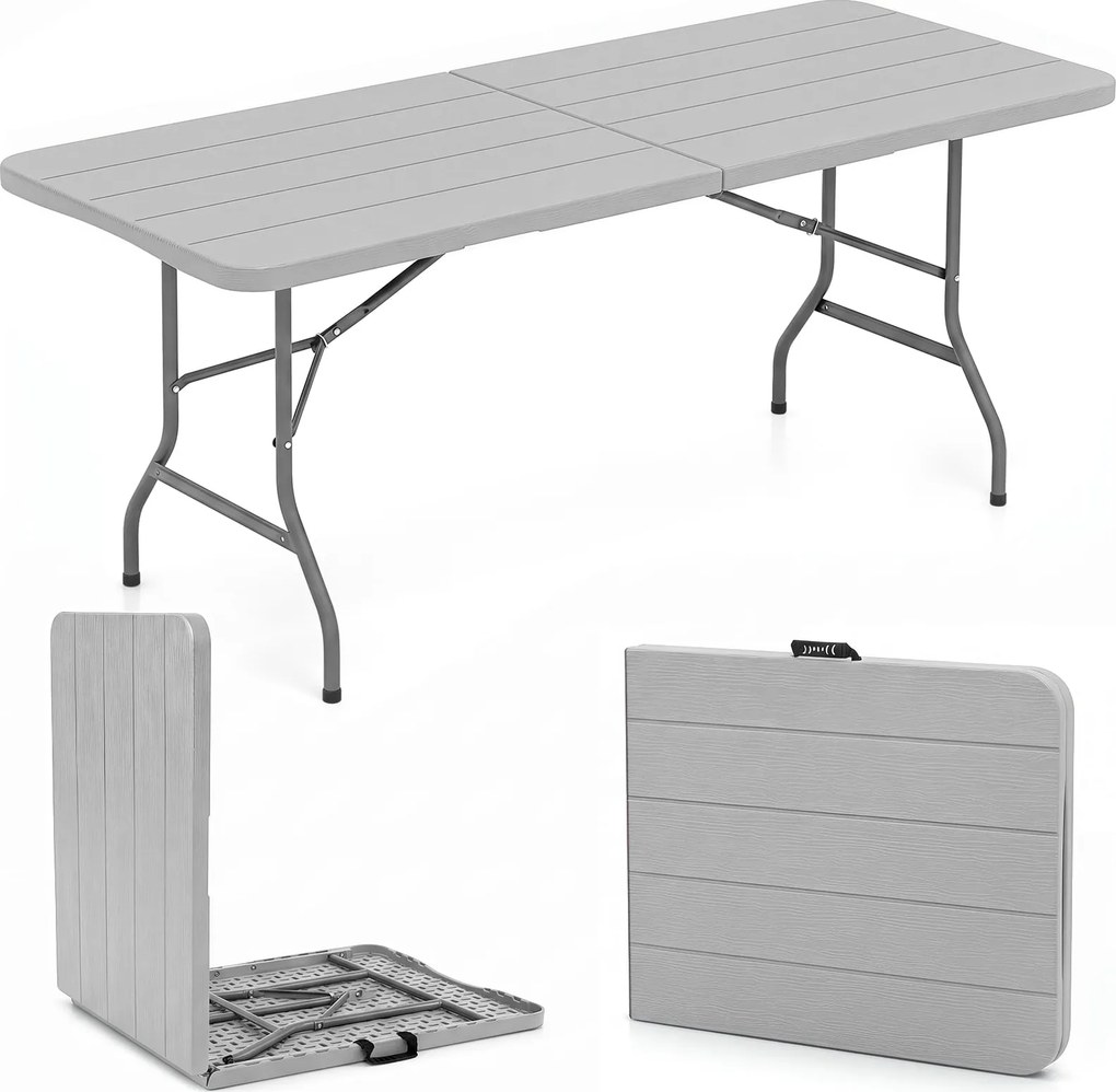 Costway Zahradní stůl s HDPE stolní deskou a rukojetí, skládací