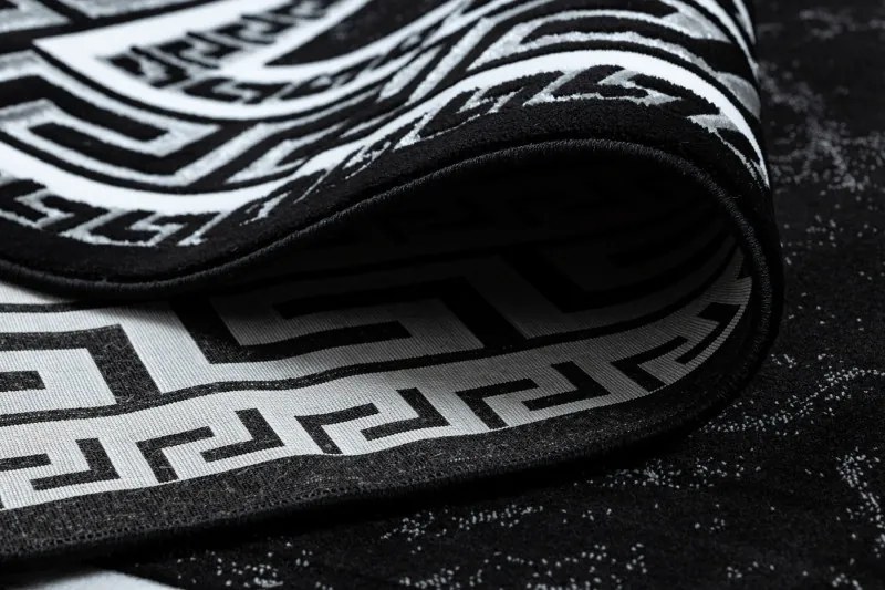 Dywany Łuszczów, Kusový koberec Gloss 2813 87 greek black/grey, 280x370, černobílá, chodba / předsíň