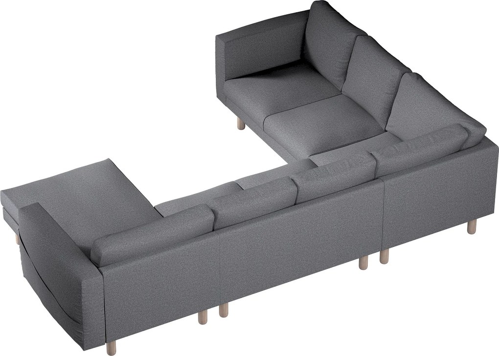Potah na pohovku IKEA Norsborg rohová, 5-místná se šezlongem barva šedá látka pletený vzor