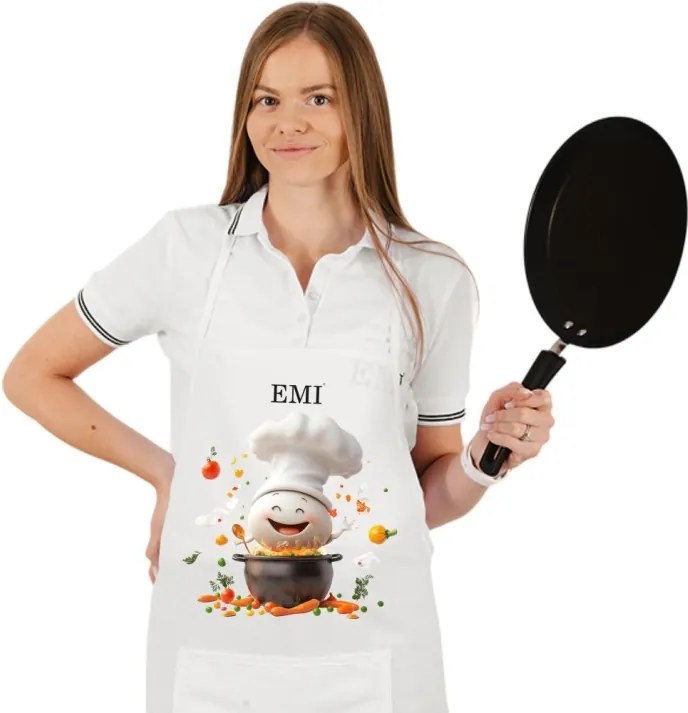 Kuchyňská zástěra Gusto EMI, Bílá