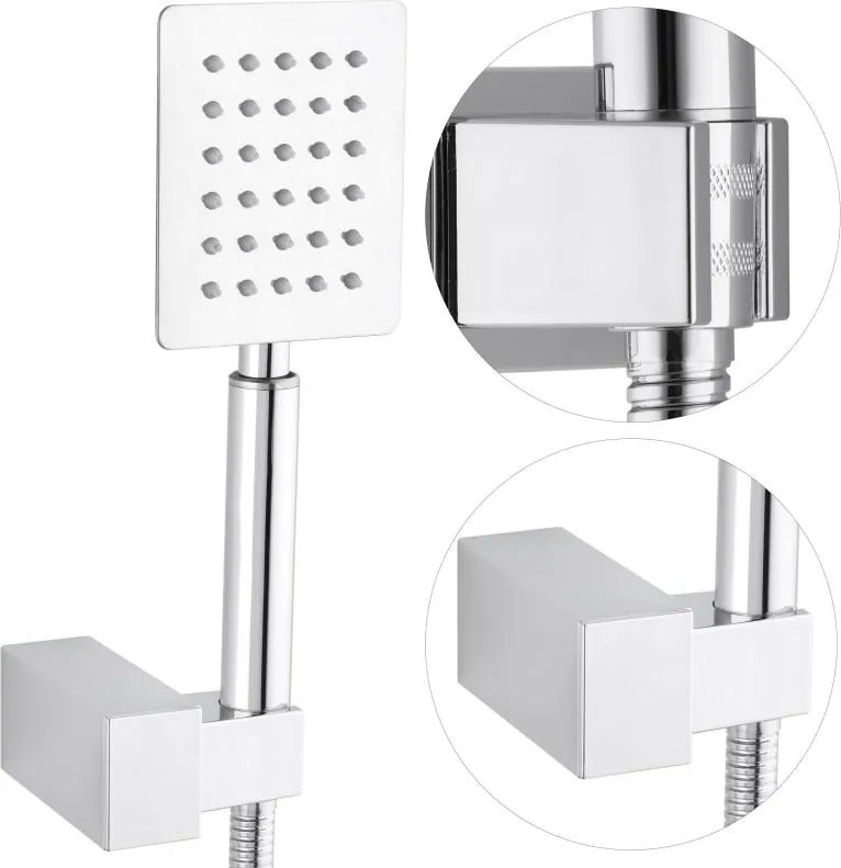 Erga Dual, podomítková sprchová sada s dešťovou sprchou 30×30, chromová, ERG-YKA-BP.DUAL30