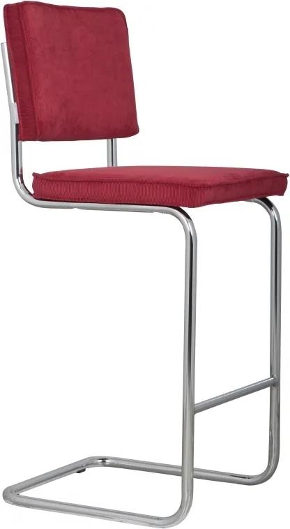 Barová židle ZUIVER RIDGE RIB, červená