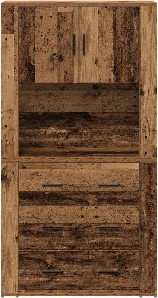 Vysoký bufet Staré dřevo 80 x 33 x 150 cm Kompozitní dřevo 3334343