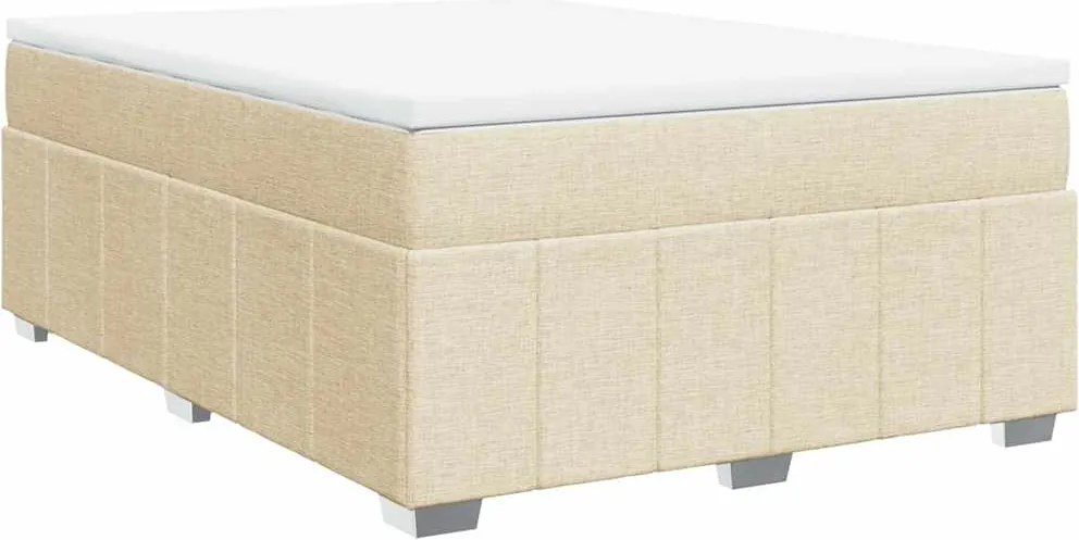 Box spring postel s matrací krémová 140x190 cm textil 3285475
