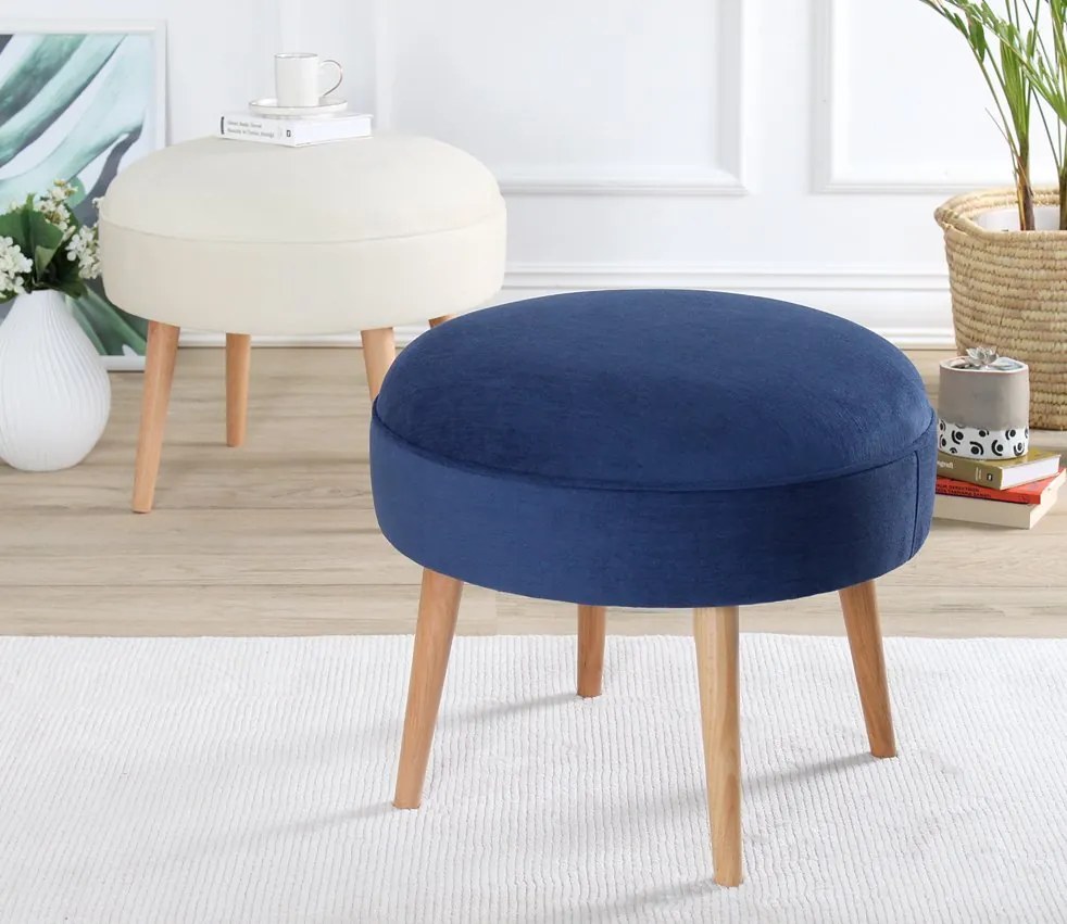 Atelier del Sofa Taburet Romley - Dark Blue, Tmavá Modrá