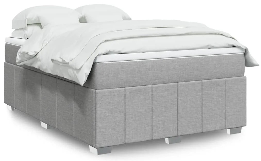 Box spring postel s matrací světle šedá 140 x 200 cm textil 3285477
