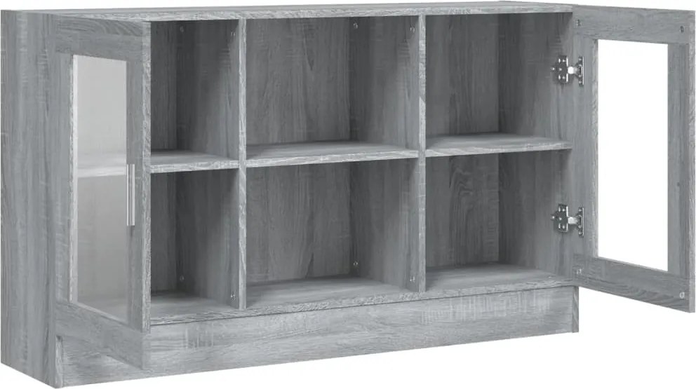 vidaXL Prosklená skříň 120 x 30,5 x 70 cm dřevotříska [815628] Barva: dub sonoma