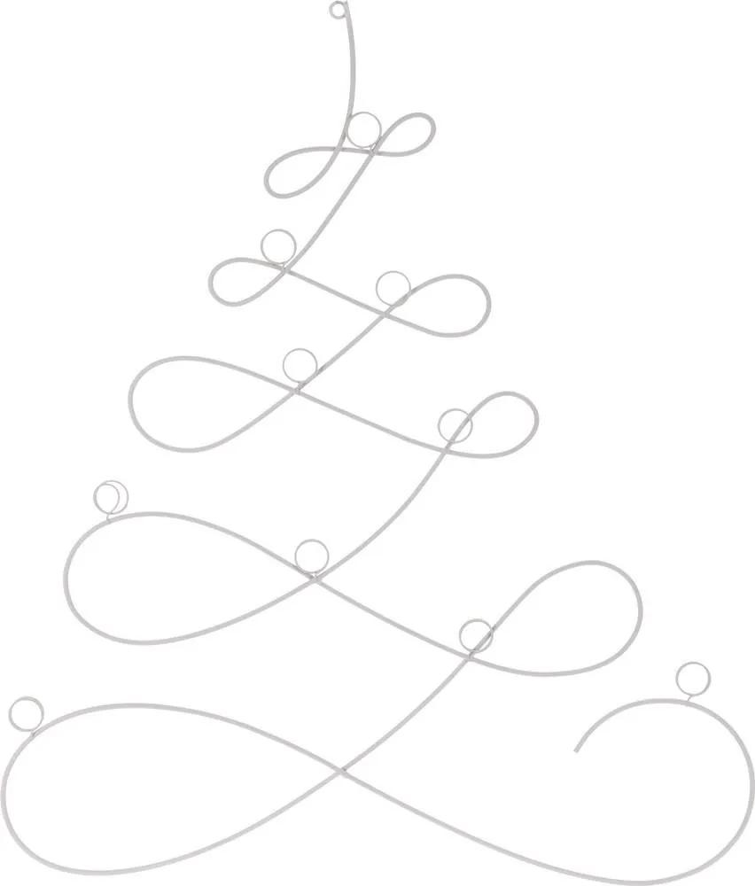 Kovová dekorace ve tvaru vánočního stromku