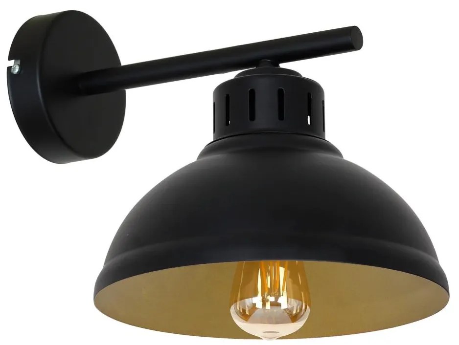 Nástěnná lampa SVEN 1xE27/15W/230V černá/zlatá