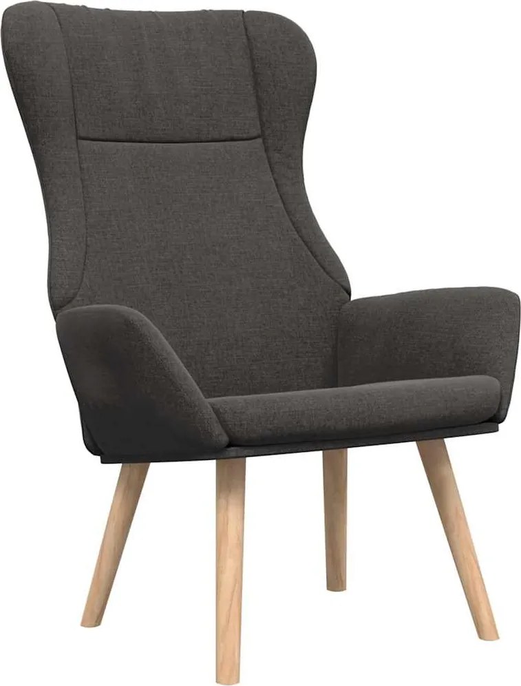 Relaxační křeslo s podnožkou tmavě šedé textil 3097883