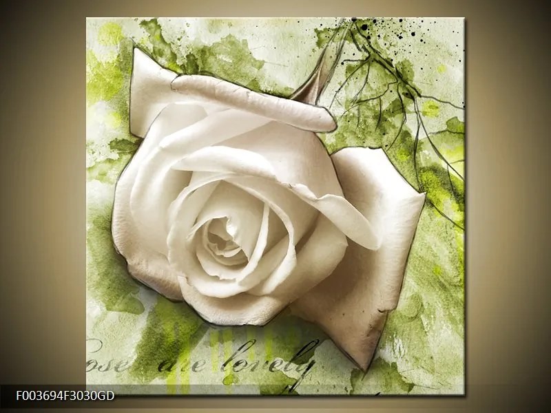 Obraz bílé růže na zeleném pozadí  (), 40 dalších rozměrů