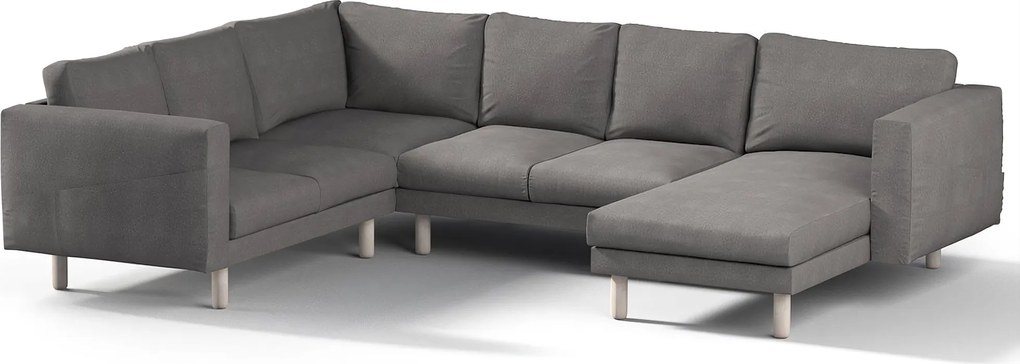 Potah na pohovku IKEA Norsborg rohová, 5-místná se šezlongem barva šedá látka pletený vzor
