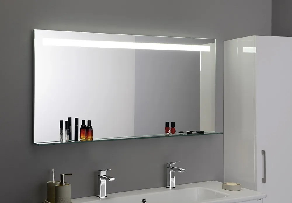 Sapho, BRETO LED podsvícené zrcadlo, skleněná police, 1200x608mm, BT120
