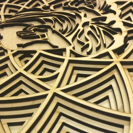 Vyřezávaná dřevěná 3D mandala na stěnu | SENTOP PR0459