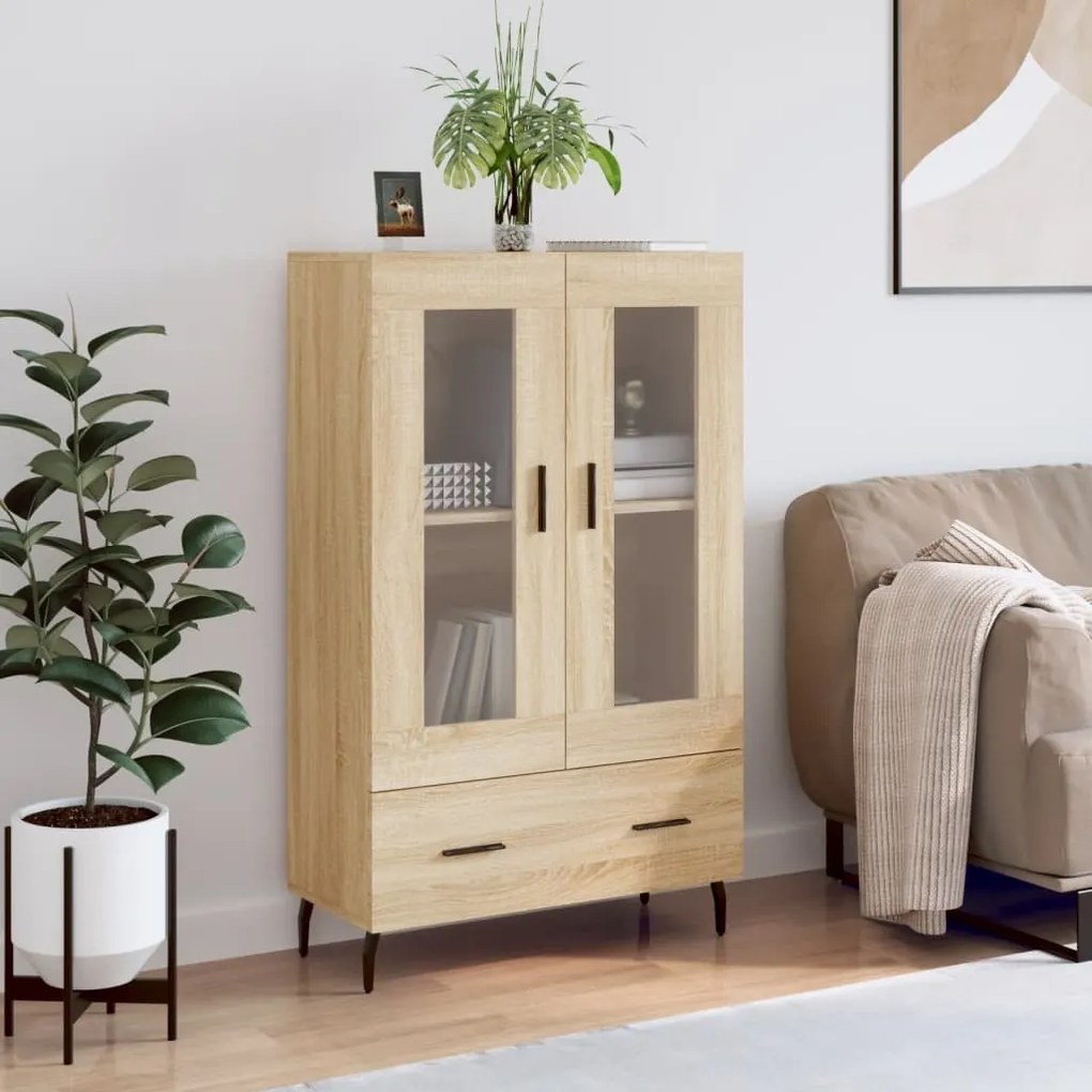 vidaXL Skříň highboard 69,5 x 31 x 115 cm kompozitní dřevo [828320] Barva: bílá s vysokým leskem